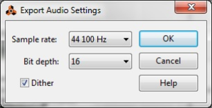 Exporting audio